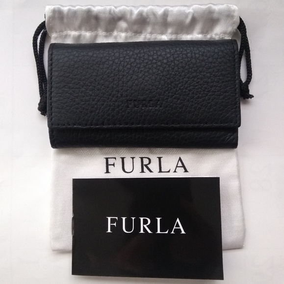 Furla | Bags | Furla Key Ring Card Case Leather Trifold Wallet | Poshmark